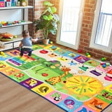 Homore Kids Learning Rugs Collection, Green Kids Play Rugs ABC Numbers ...