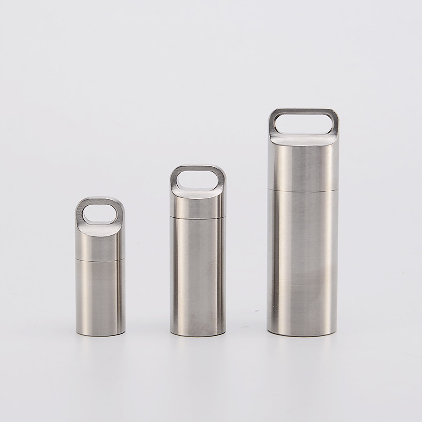 SagaSave Pill Box Medicine Container with Key Buckle Stainless Steel ...