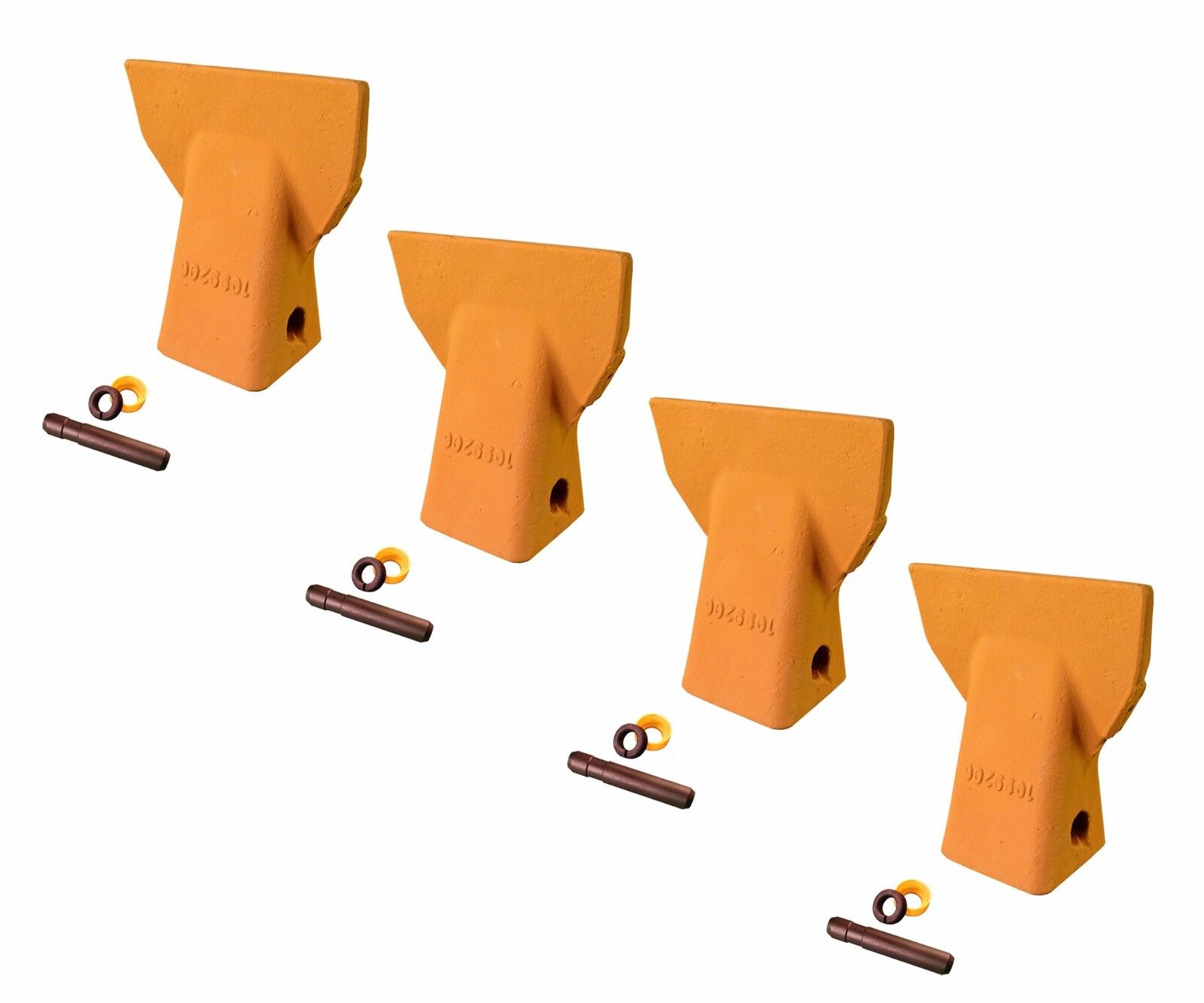 4 - Cat J200 Style Backhoe Bucket Flare Teeth w Pins & Retainers- 109 ...