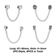 8Pcs 4 Styles Zinc Alloy European Beads with Iron Safety Chains Large ...