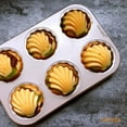 CHEFMADE Madeleine Mold Cake Pan, 6-Cavity Non-Stick Spherical Shell ...