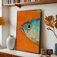 Affixzi Abstract Fish Wall Art, Bold Orange Coastal Print, Modern ...