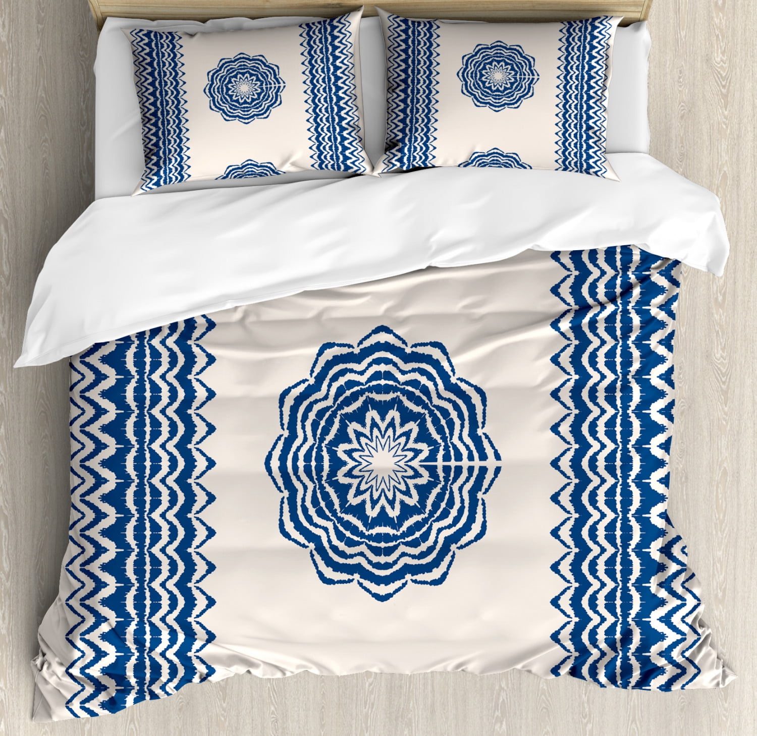 Mandala King Size Duvet Cover Set, Oriental Symbol with Geometric ...