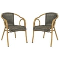 Safavieh Dagny Outdoor Stacking Rattan Arm Chair, Set of 2 - Walmart.com