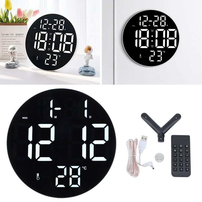 Round Digital Wall Clock