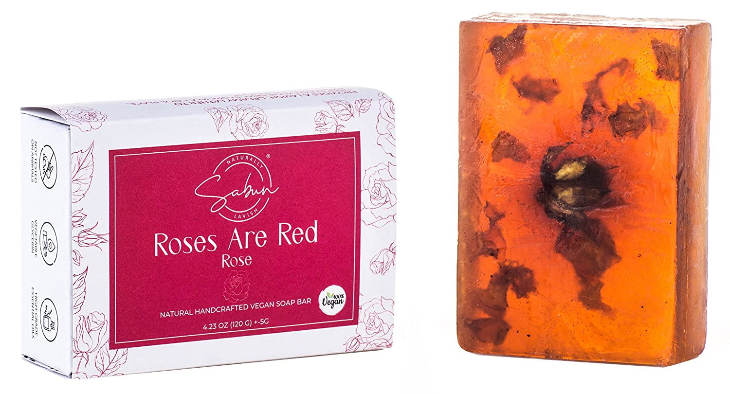 SABUN CO. Rose Oil Soap - Enriched with Rose Essential Oil & Rose ...