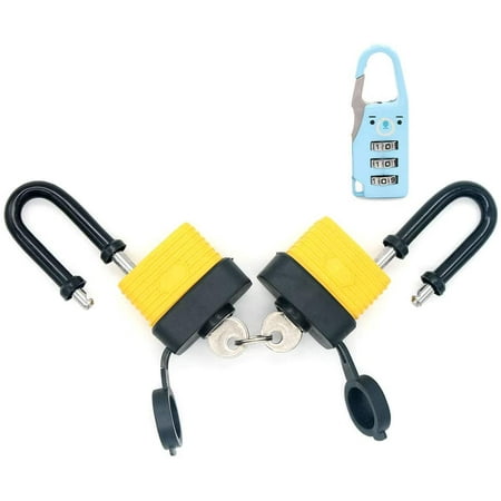 Set of 2 Keyed Alike Waterproof Padlock, 2” Wide Body - Weather ...
