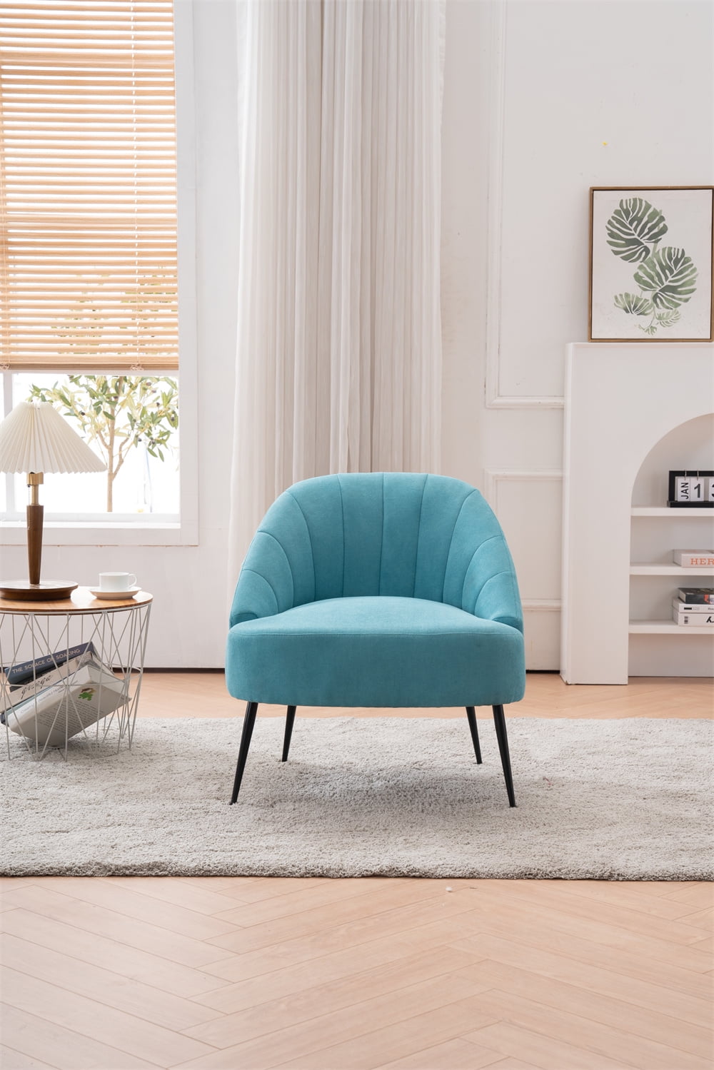 Accent Chair, Modern Fabric Tufted Upholstered Armchair Lounge Chair ...