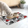 Abstract Lines Dish Drying Mats for Kitchen Counter, Black Gray Red ...