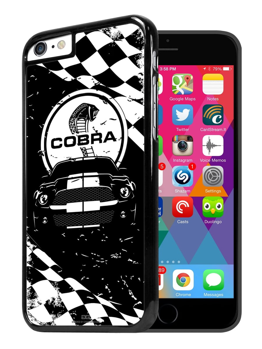 Ford Mustang Cobra Checker Flag iPhone 6 Black Cell Phone Case ...