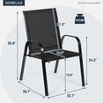 2-Pack Outdoor Dining Chairs with Armrests – Heavy-Duty Steel Frame ...