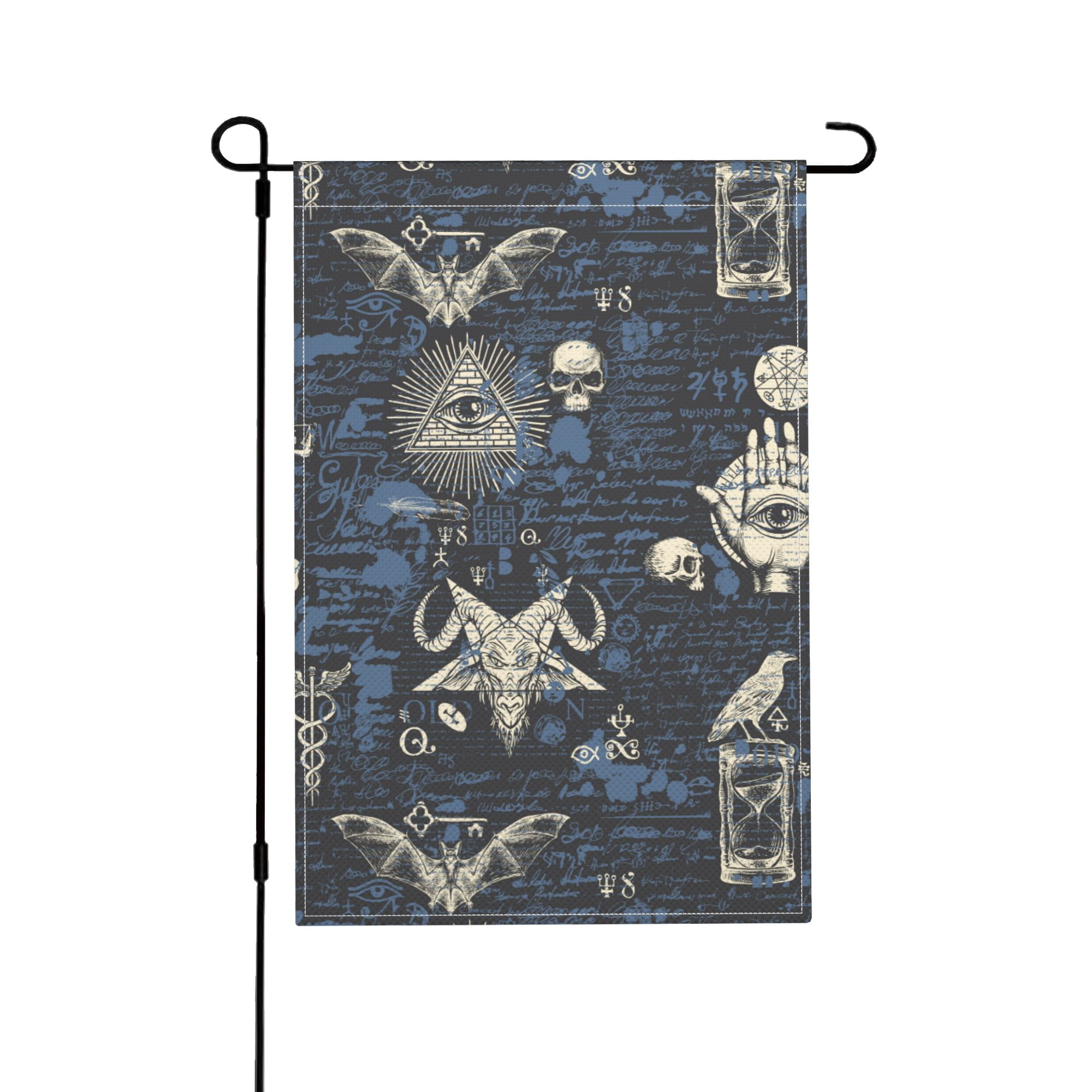 TEQUAN Occult Gothic Skulls Eyes Garden Flags, 18 x 12 inch Double ...