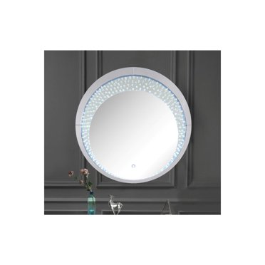 ACME Noralie Wall Decor with LED in Mirrored and Faux Diamonds ...