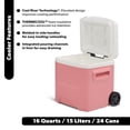 Igloo 16 QT Laguna Hard Side Ice Chest Cooler with Wheels, Coral Pink ...