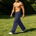 Ceisia Men's Casual Wide Leg Drawstring Elastic Waist Pants Relax Fit ...
