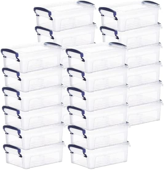 Superio Clear Storage Bins with Lids, 1.25 Quart Stackable Storage Box ...