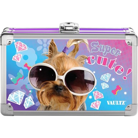 Locking Supplies & Pencil Box with Key Lock, 5"x 2.5"x 8.5", Cute Puppy ...