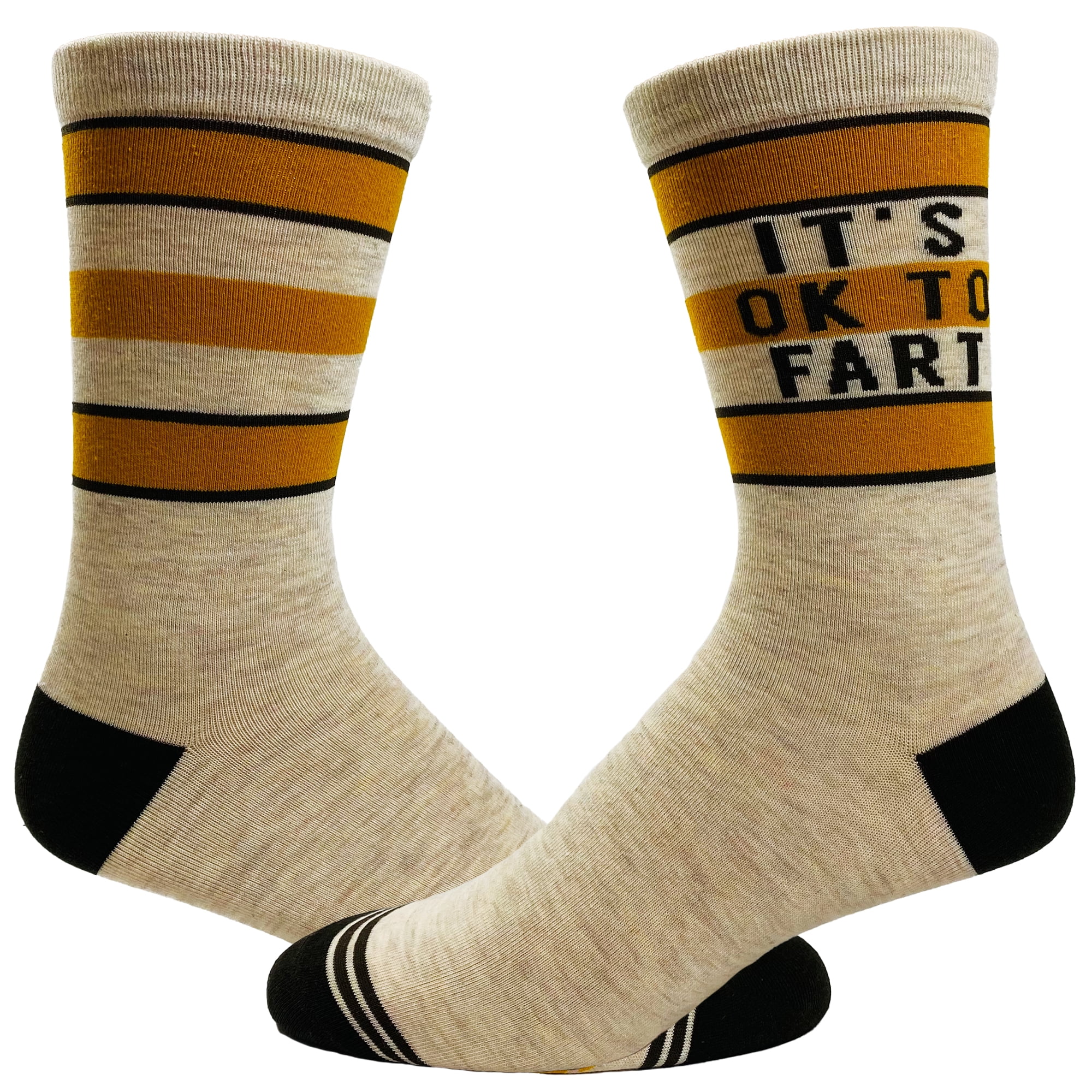 Men's It's Ok To Fart Socks Funny Bathroom Humor Pass Gas Toot Novelty ...