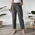 Aezemi Women Loose Fit Long Pants, Button Lightweight Straight Leg ...