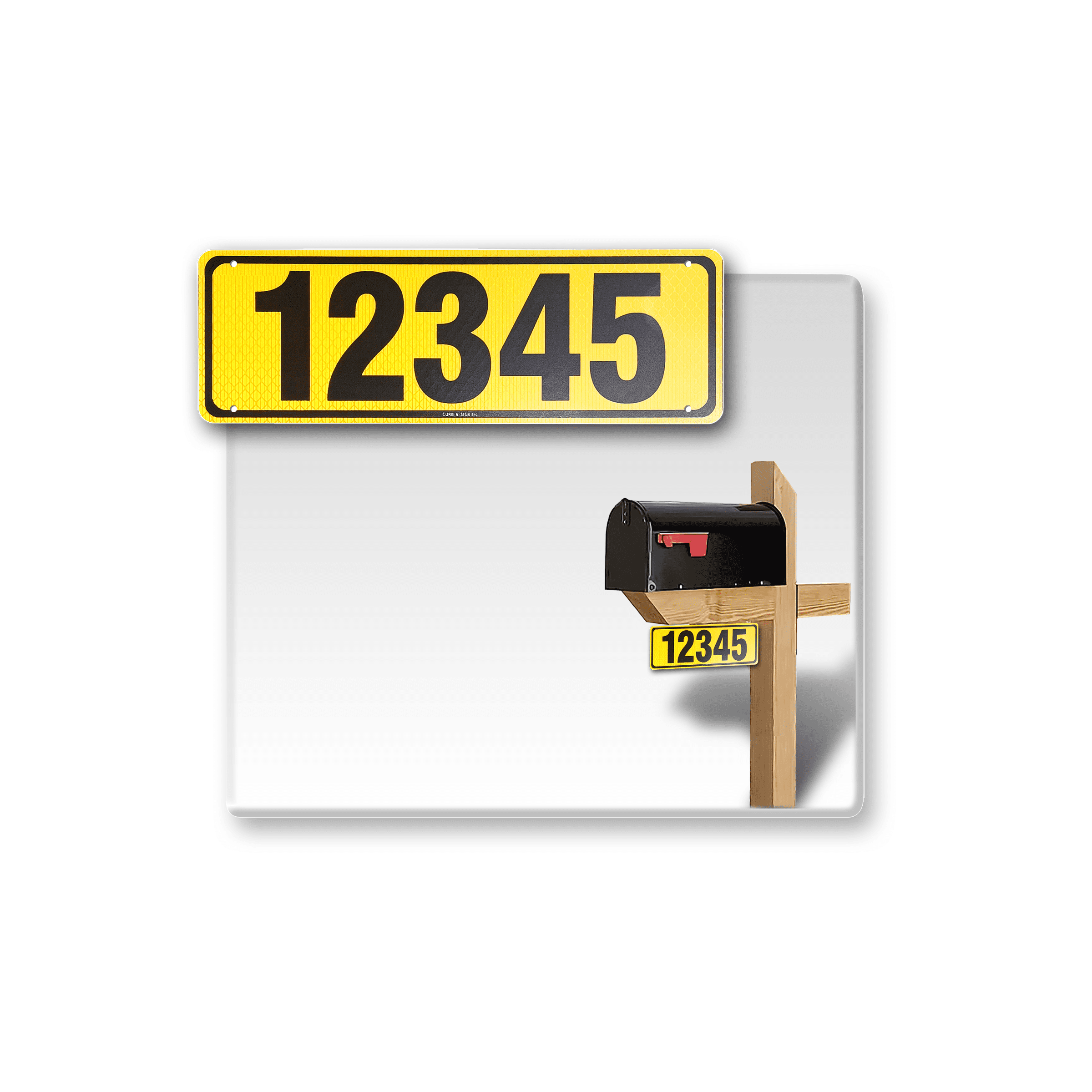 Curb-N-Sign Reflective 911 Address Sign for Mailbox, Single/Double ...