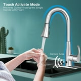 Gymax Gooseneck Touch Kitchen Faucet, 360° Swivel, Single Handle Sensor ...