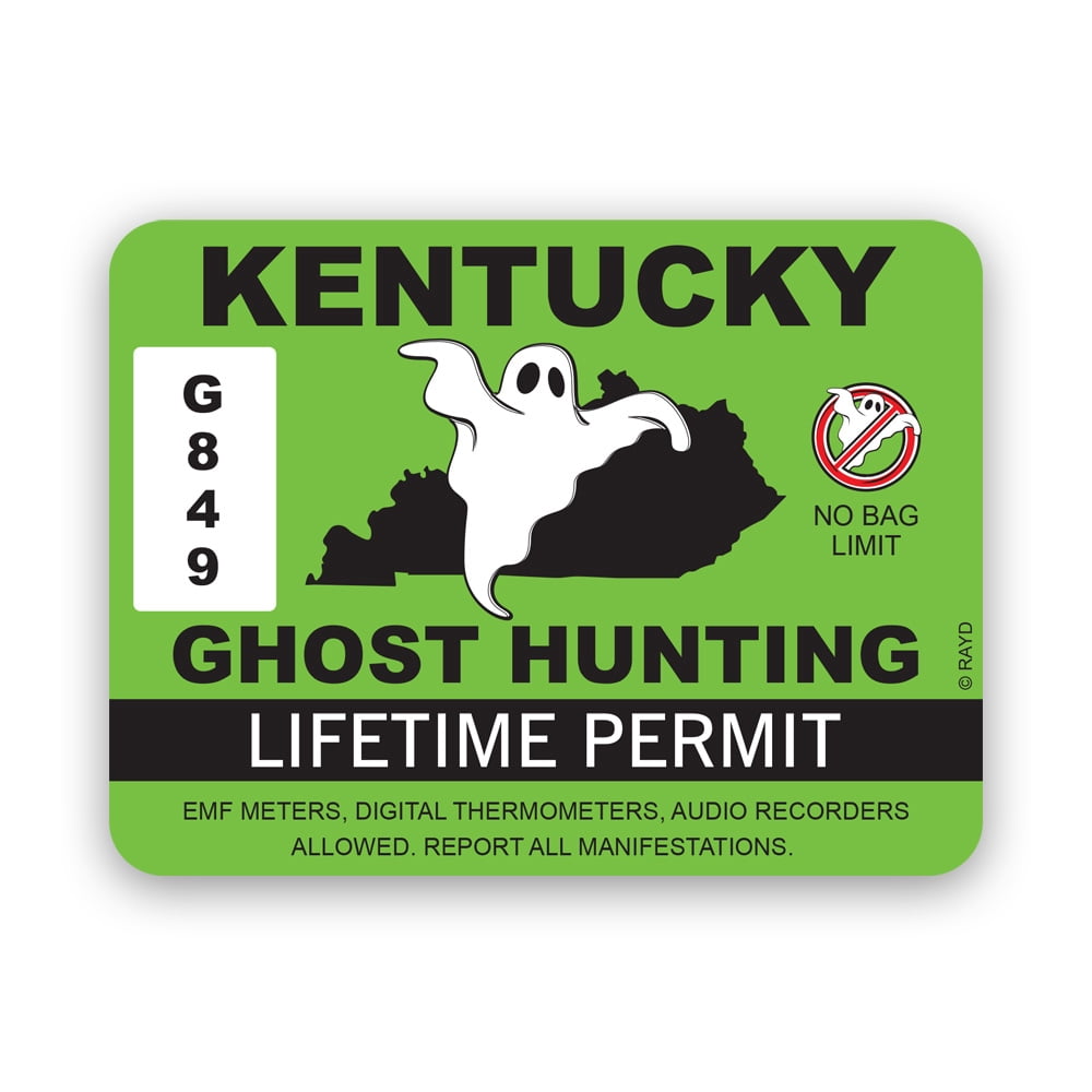 Kentucky Ghost Hunting Permit Sticker Decal - Self Adhesive Vinyl ...
