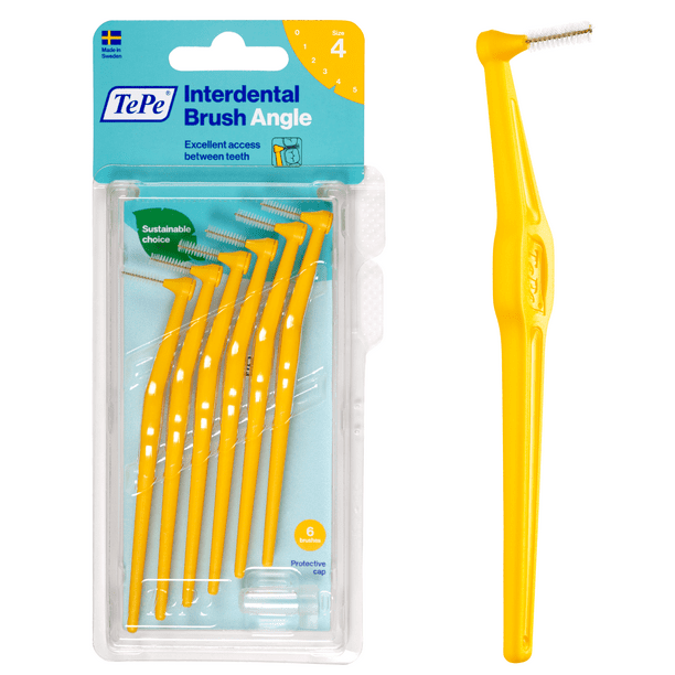TePe Interdental Brush Angle, Angled Dental Brush for Teeth Cleaning ...