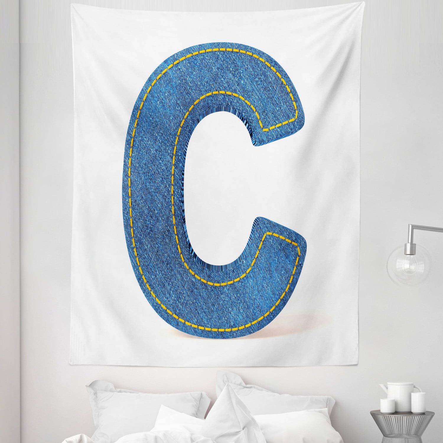 Letter C Tapestry, Alphabet Sign Writing Language Uppercase C Denim ...