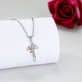 Cross Necklace with Dove Pendant Necklace, 14K White Gold Plated Faith ...