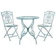 SAFAVIEH Semly Rustic Outdoor Patio 3 Pc Bistro Set, Antique Blue ...