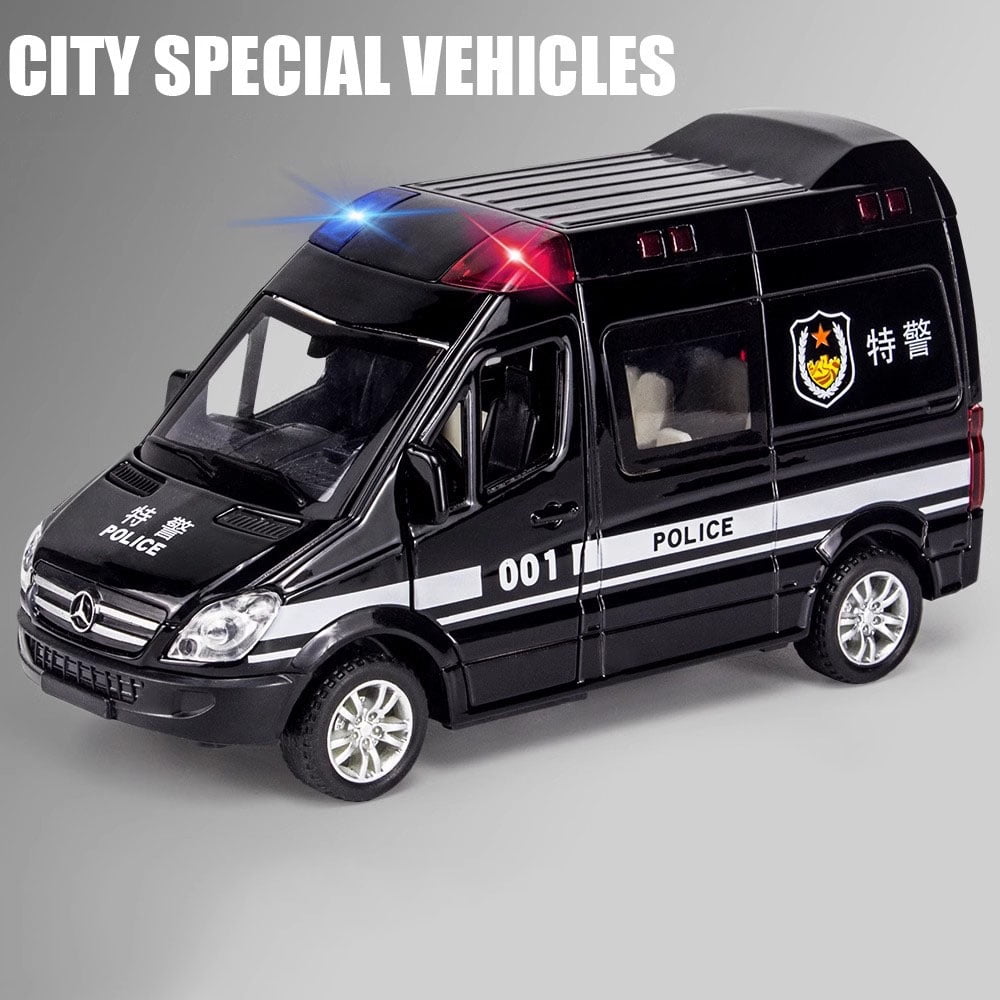 1:36 Scale City Ambulance Model Toy Cars Alloy Diecast SWAT Car Pull ...