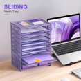 10 Tier Mesh Paper Organizer with Handles - Letter Tray Desk File ...