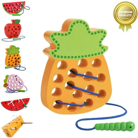 Pineapple threading game, wooden threading game, threading toys ...