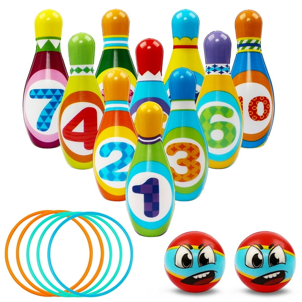 Beefunni Kids Bowling Set Includes 10 Bowling Pins & 2 Balls Toddler ...
