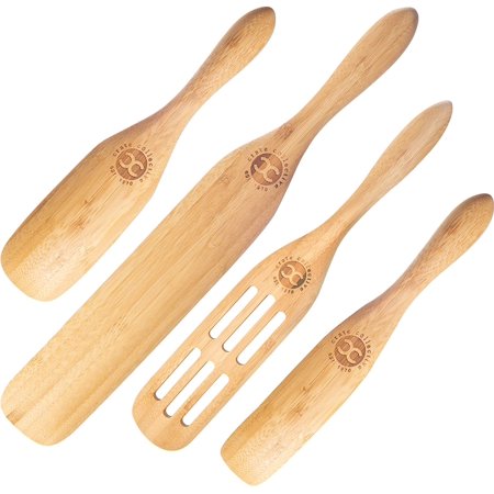 ZMLEVE The Original 4-Piece Bamboo Spurtle Set - Wooden Cooking Spoon ...