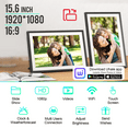 IPRODA 15.6-inch Digital Picture Frame, 1080P IPS Touch Screen, 32GB ...