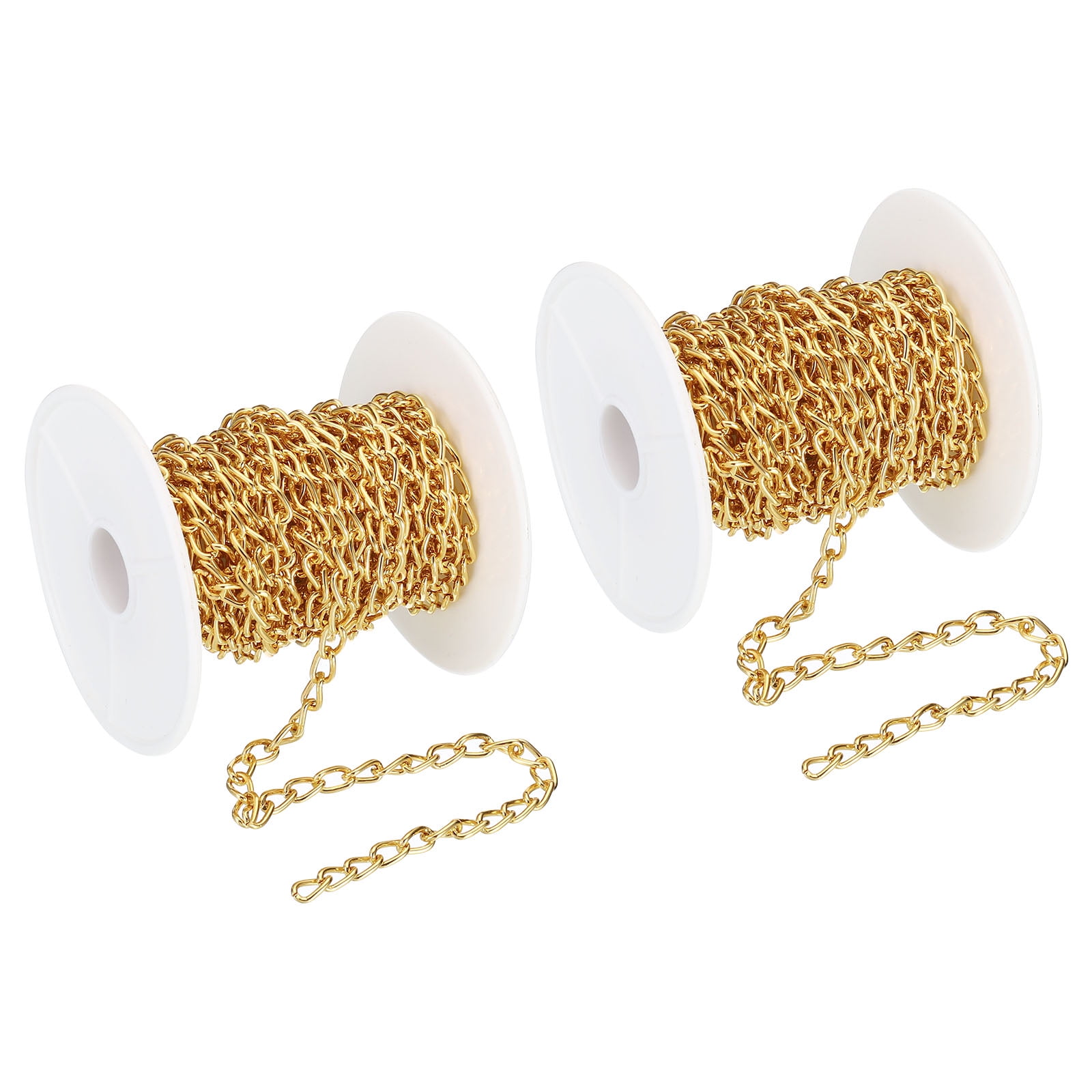 Uxcell Total 33 Feet Curb Chain, Twisted Cuban Link Chain with Spool 7. ...