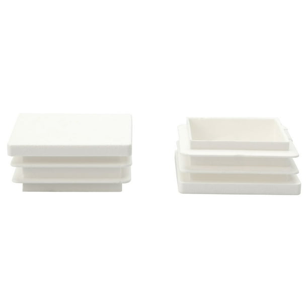 40 x 40mm Plastic Square Tube Inserts Ribbed Pipe Tubing End Cover Caps ...