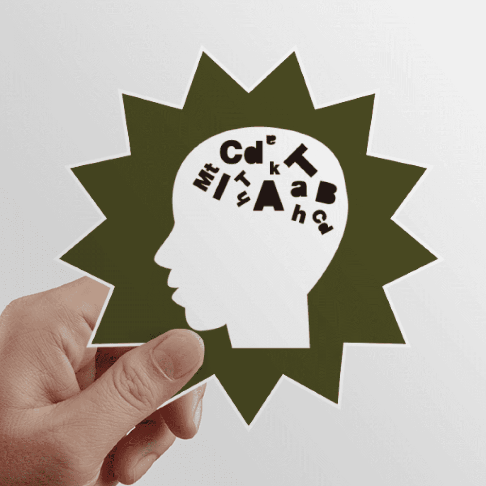 El cerebro crea combinaciones de letras Calcomanías solares de vinilo ...