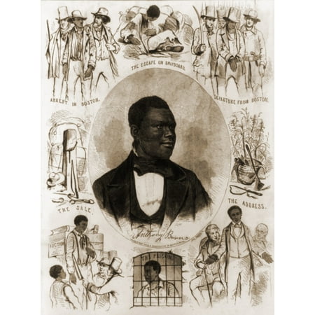 Portrait And Illustrations Of Fugitive Slave Anthony Burns Escape To ...
