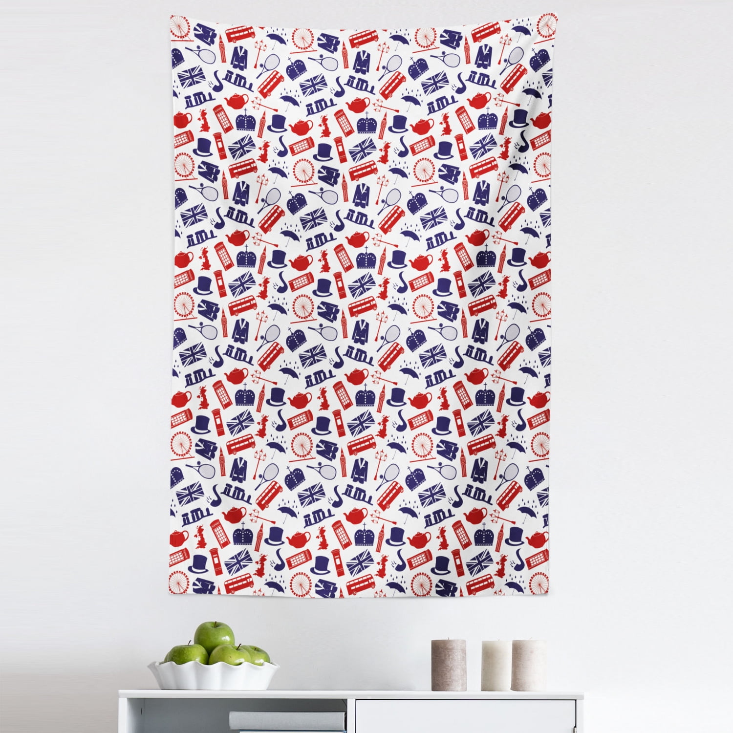 London Tapestry, United Kingdom Country Themed Pattern in National Flag ...
