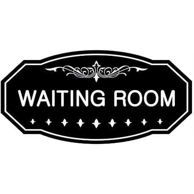 victorian waiting room sign (black) - small - Walmart.com