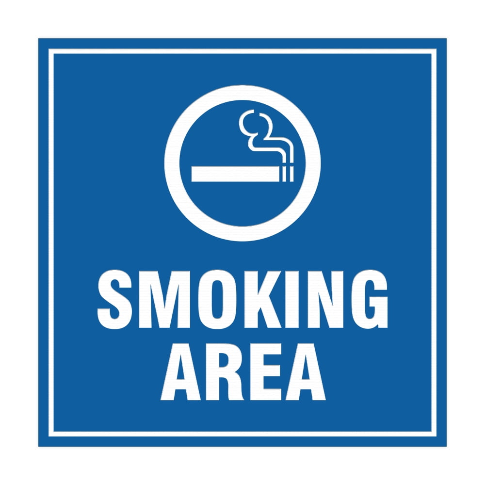 Square Smoking Area Sign (Blue) - Large - Walmart.com