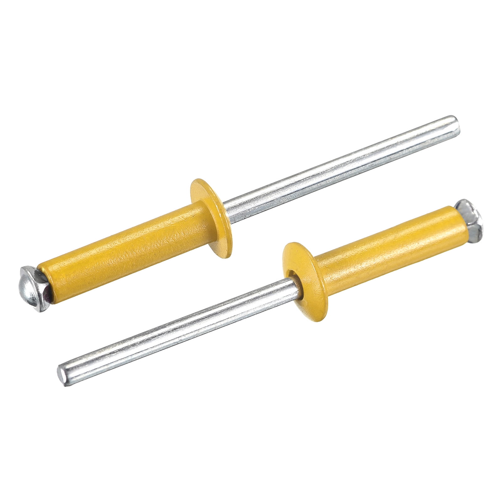 Uxcell 5mm x 20mm Aluminum Open End Flat Round Head Blind Rivets, Gold ...