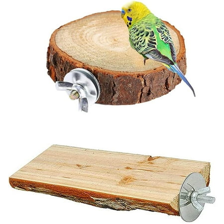 NUNADERNU 2 Pieces Wooden Parrot Perches, Bird Perch Parrot Supporter ...