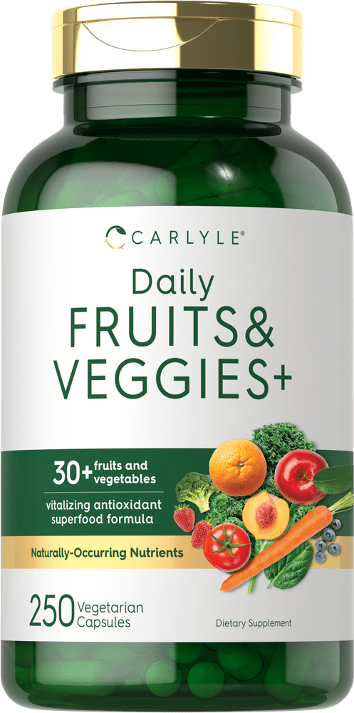Fruits and Veggies Supplement | 250 Capsules | Vegetarian Formula | by ...