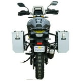 Tusk Aluminum Panniers with Pannier Racks V2 Medium Silver For Suzuki V ...