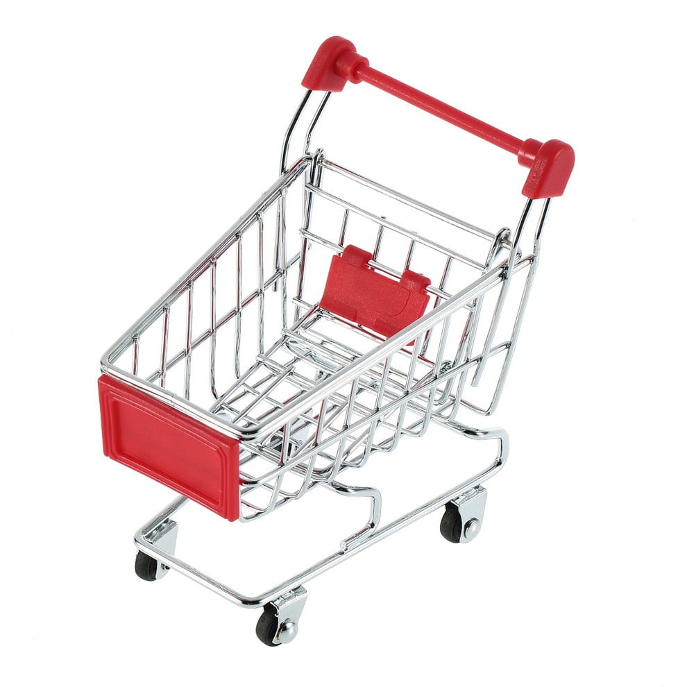 2 Packs Cute Stainless Steel Mini Supermarket Handcart Shopping Utility ...