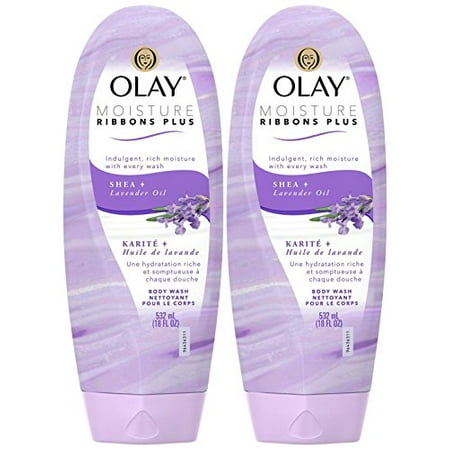 Olay Moisture Ribbons Plus Shea + Lavender Oil Body Wash, 18 oz, 2 pk ...