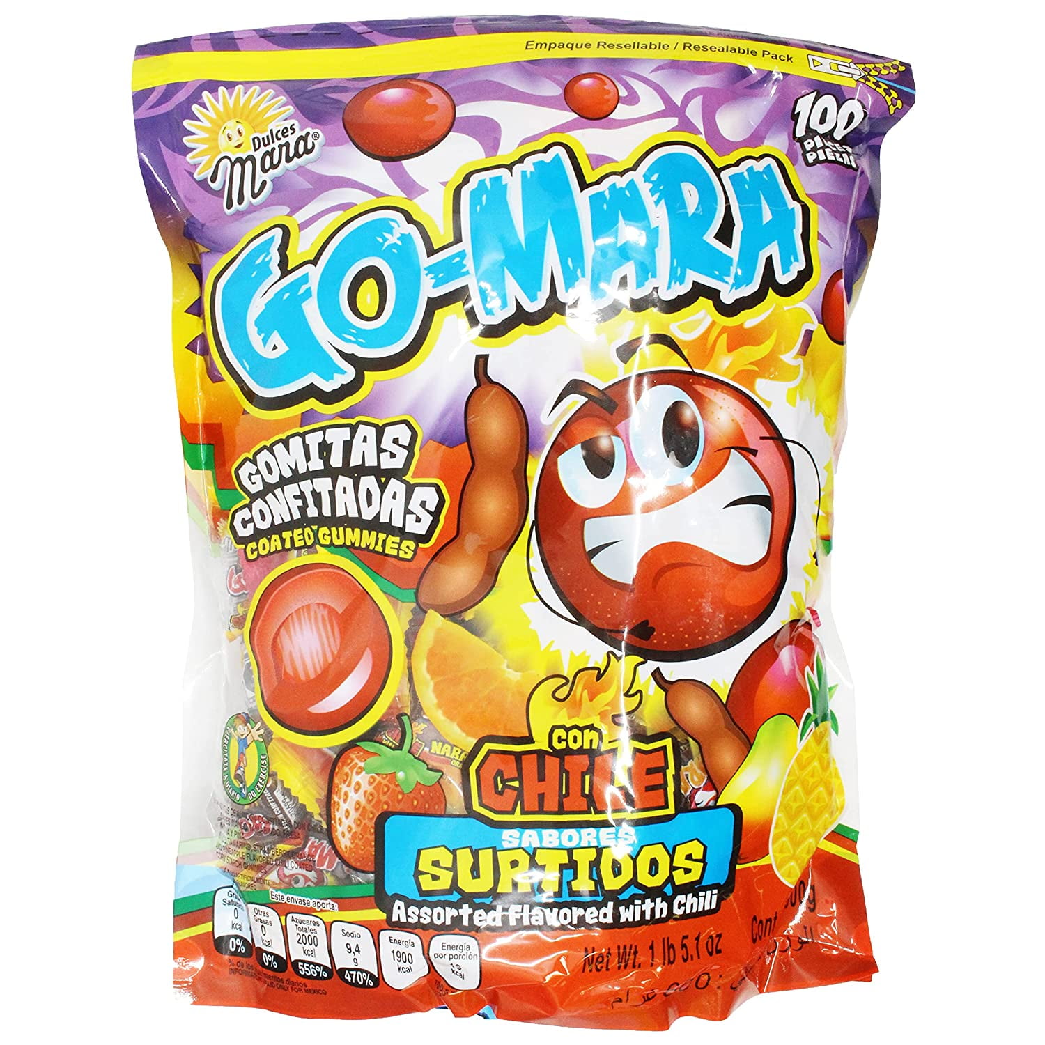 Dulces Mara Go-Mara Surtido Assorted Flavor Mexican Candy (10 x 1 lb. 5 ...